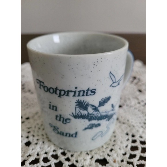 Unbranded | Dining | Footprints In The Sand Coffee Mug Embossed Glazed ...